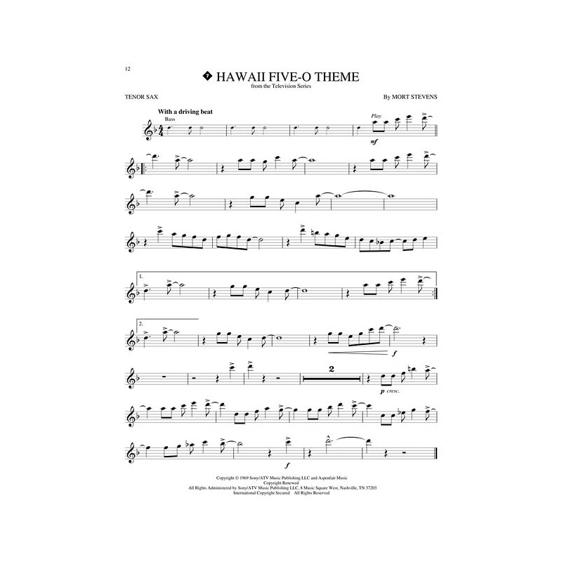 Great Themes Instrumental Play-Along for sax tenor